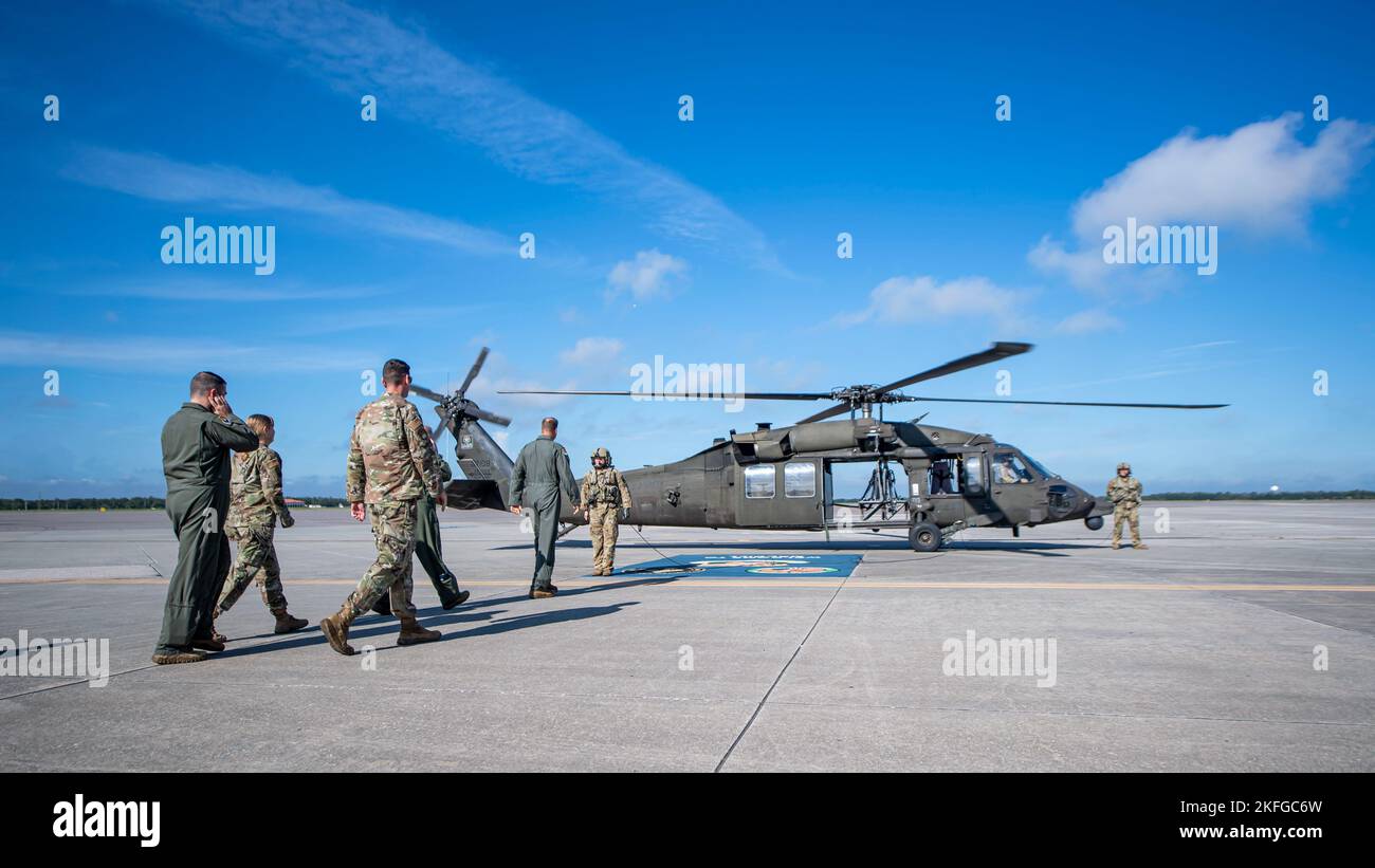 U.S. Air Force Maj. Gen. Corey Martin, 18th Air Force commander, walks ...