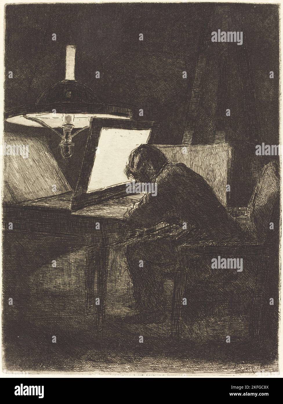 The Printmaker (Le Graveur), 1861 Stock Photo - Alamy