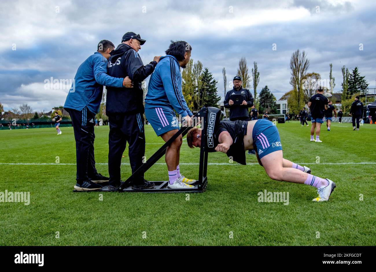 New Zealand's Fletcher Newell during a training session at The Lensbury ...