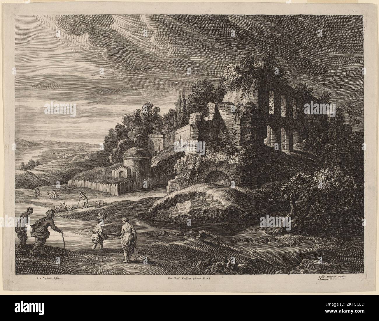 Landscape with Large Roman Ruins, c. 1638 Stock Photo - Alamy