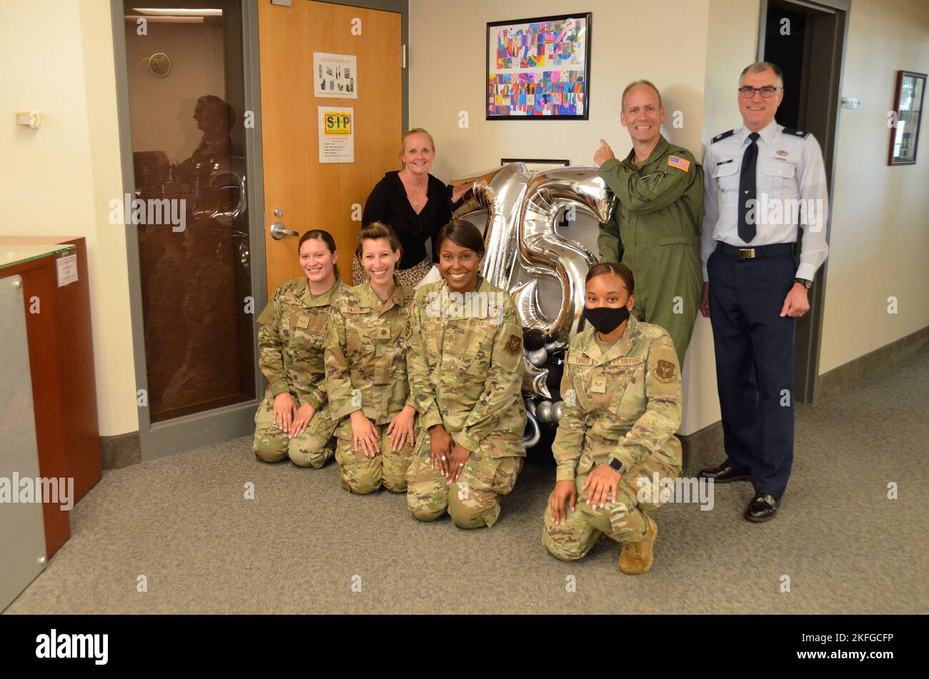 Bottom row: SrA Alexis Wheeler, Maj. Katelyn Fabbri, Chief Master Sgt ...