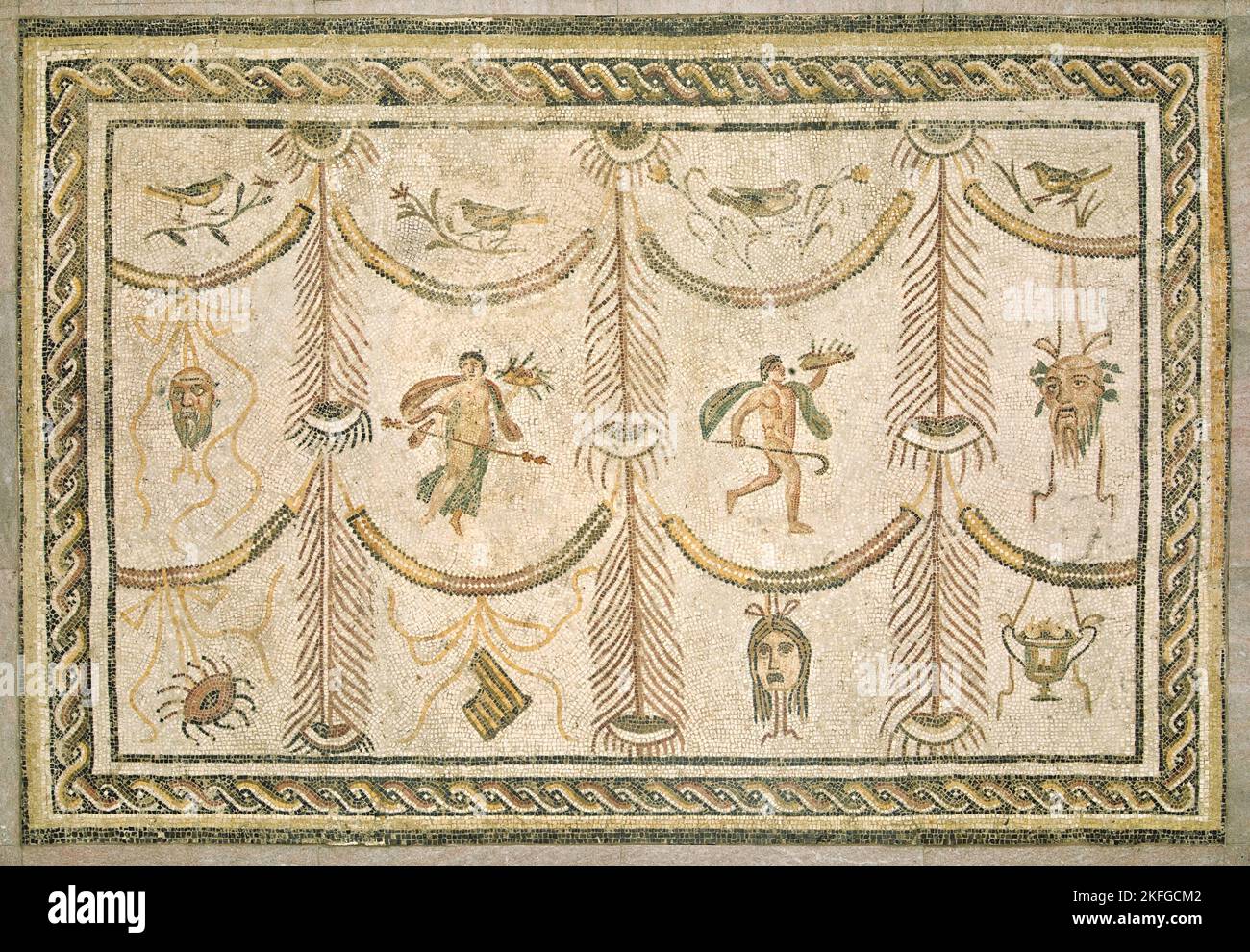 Symbols of Bacchus as God of Wine and the Theater, c. 200/225 A.D Stock ...