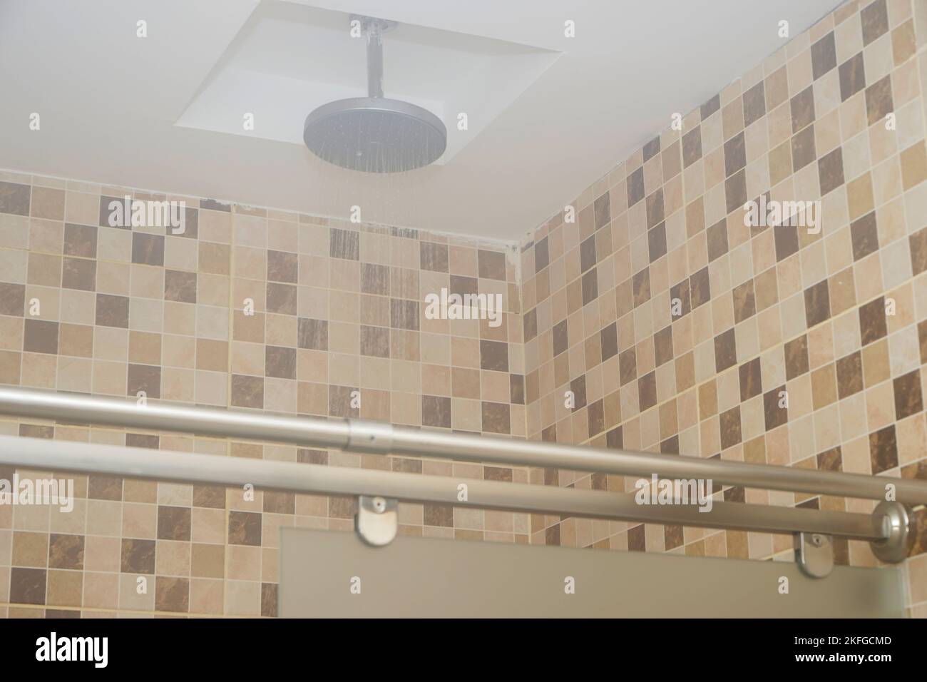 Detail of modern ceiling shower in the bathroom Stock Photo - Alamy