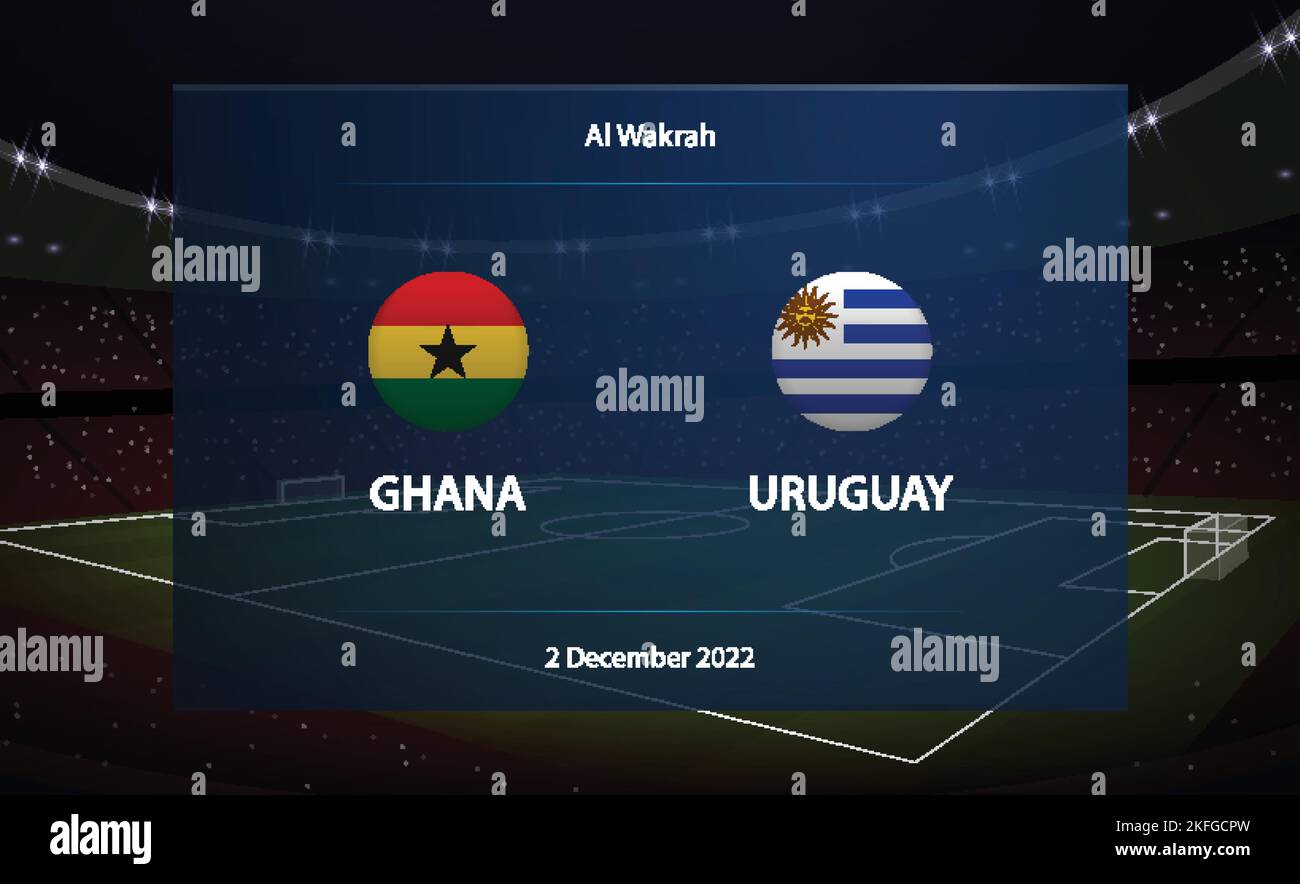 Ghana vs Uruguay. Football scoreboard broadcast graphic soccer template Stock Vector Image & Art ...