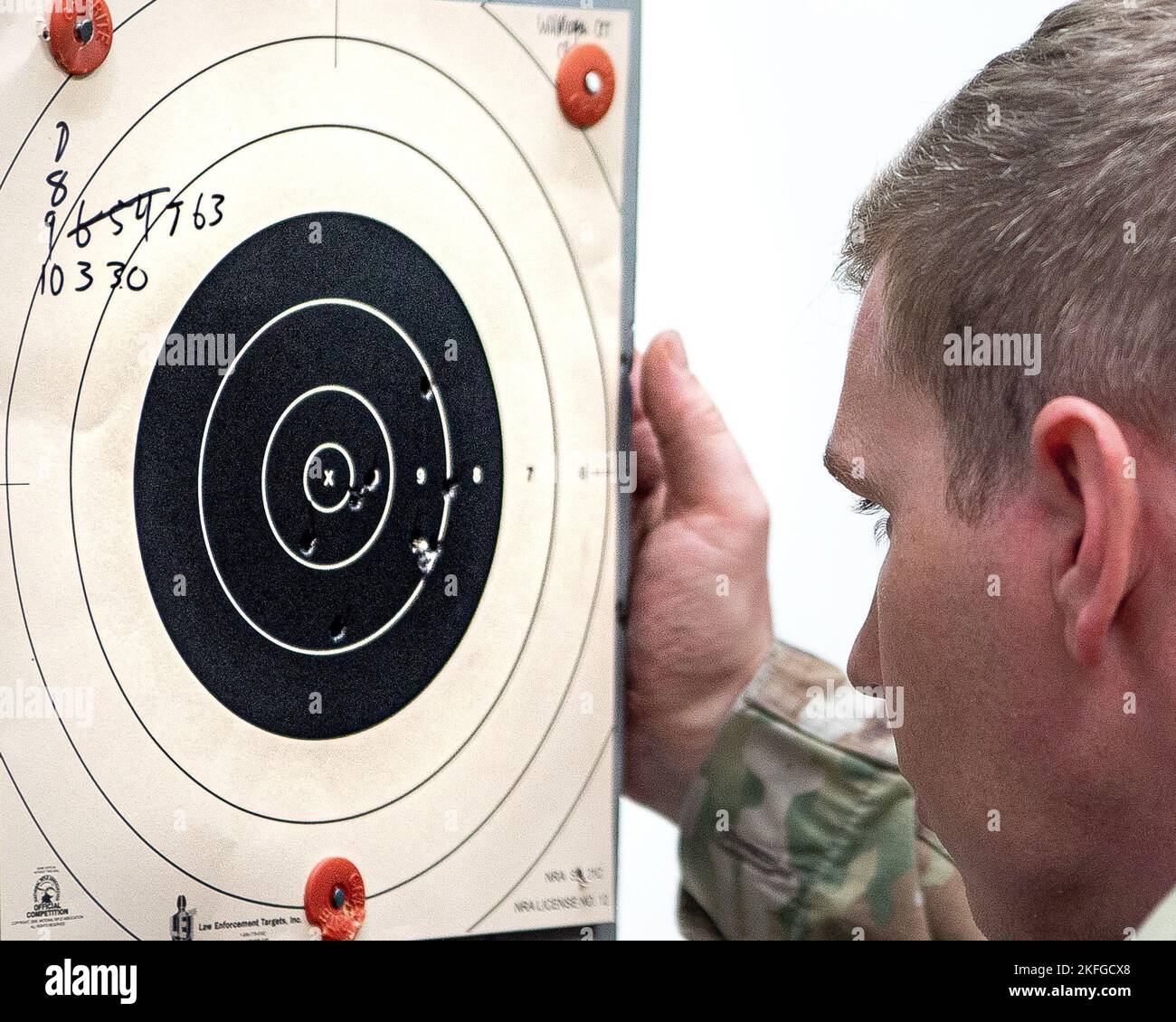 An Airman checks his target during the Excellence in Competition Sept ...
