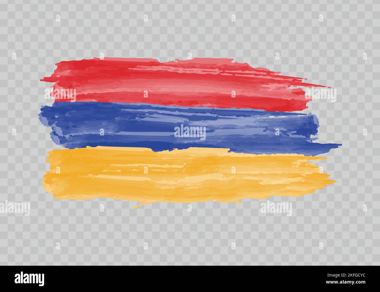 Watercolor painting flag of Armenia. Hand drawing brush stroke Stock ...
