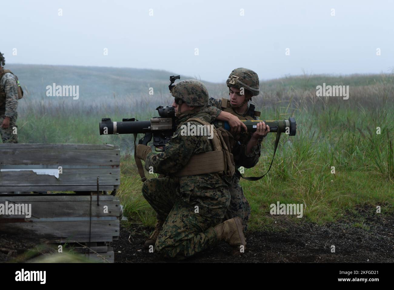U.S. Marine Corps Cpl. Dylan Grimm (left) and Lance Cpl. Austin White ...