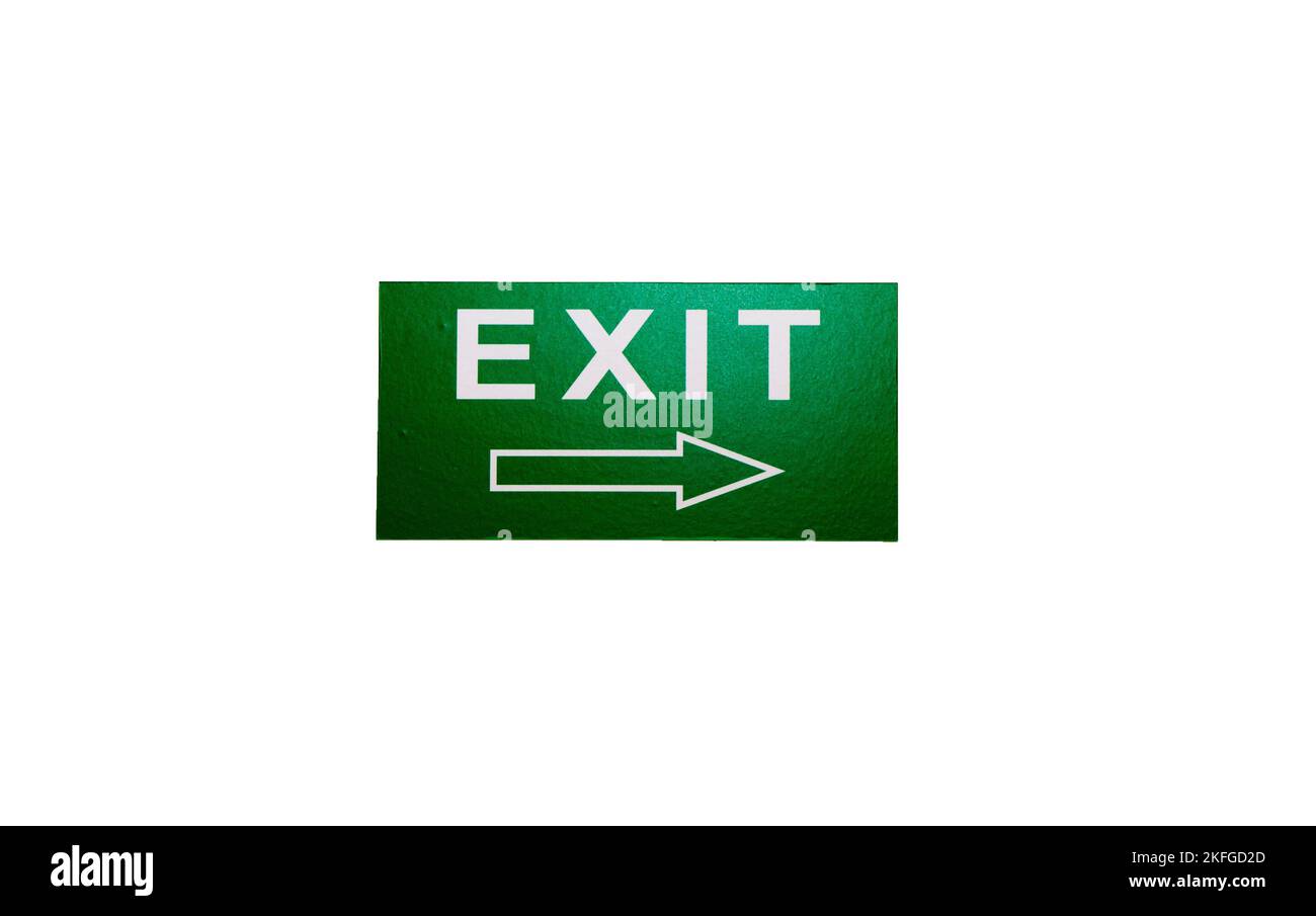 exit sign,fire exit isolated on white background Stock Photo - Alamy