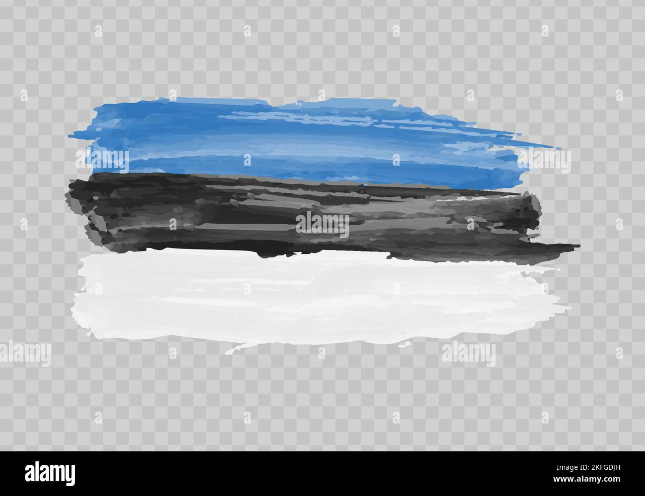 Watercolor painting flag of Estonia. Hand drawing brush stroke Stock ...