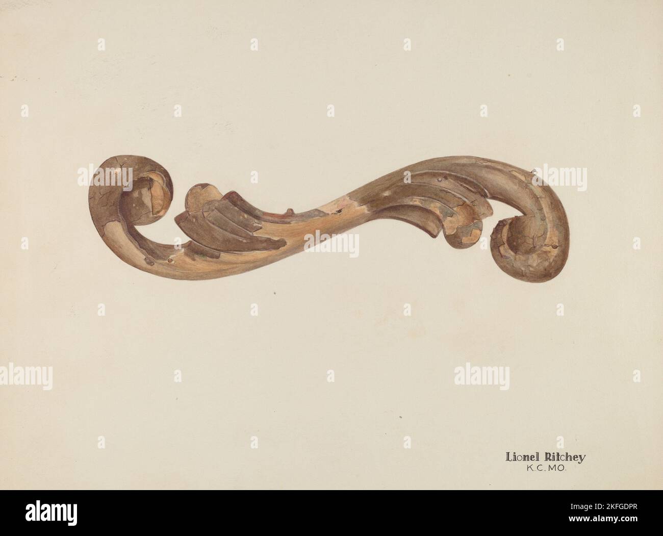 Wood Carving - Scroll, c. 1939 Stock Photo - Alamy