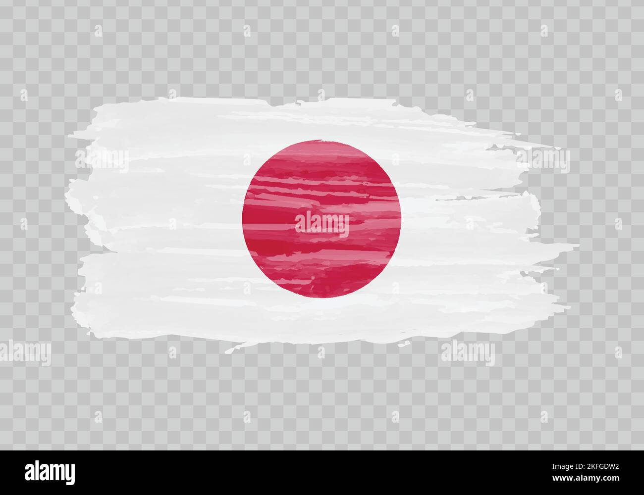 Watercolor painting flag of Japan. Hand drawing brush stroke Stock ...