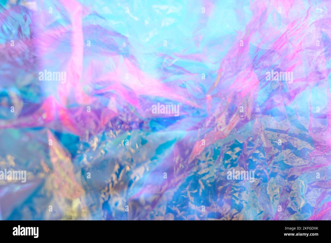 Transparent holographic wrinkled polyethylene background. Holographic ...