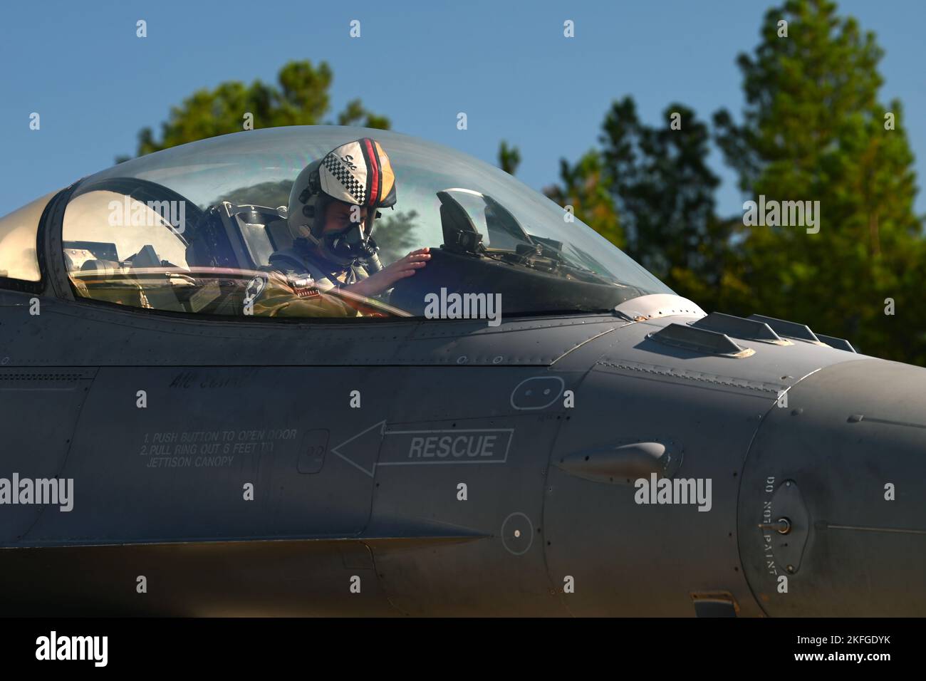 U.S. Air Force Maj. Luke Weyhmuller, 157th Fighter Squadron F-16 ...