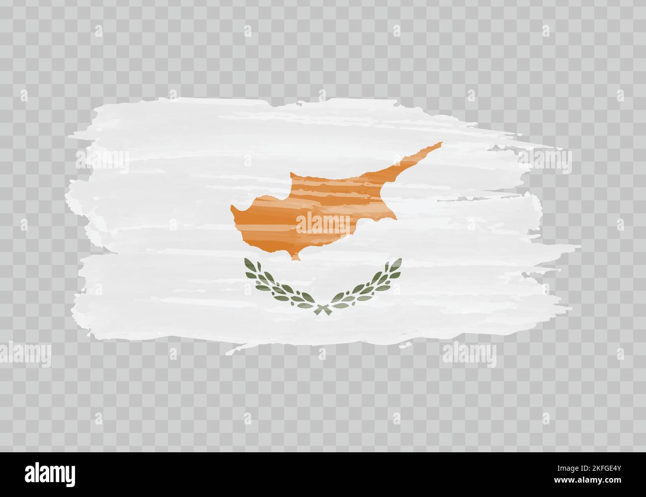 Watercolor painting flag of Cyprus. Hand drawing brush stroke Stock ...