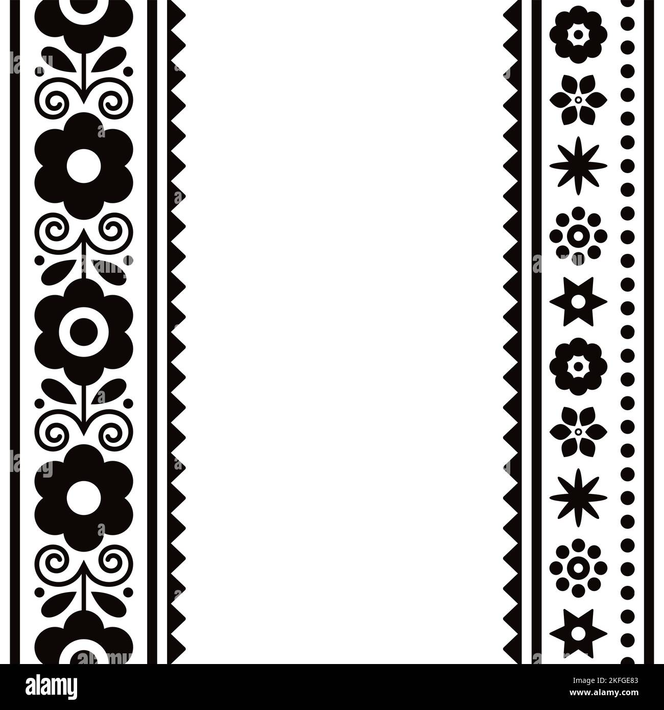 Polish folk art vector seamless textile, fabric print or greeting card ...