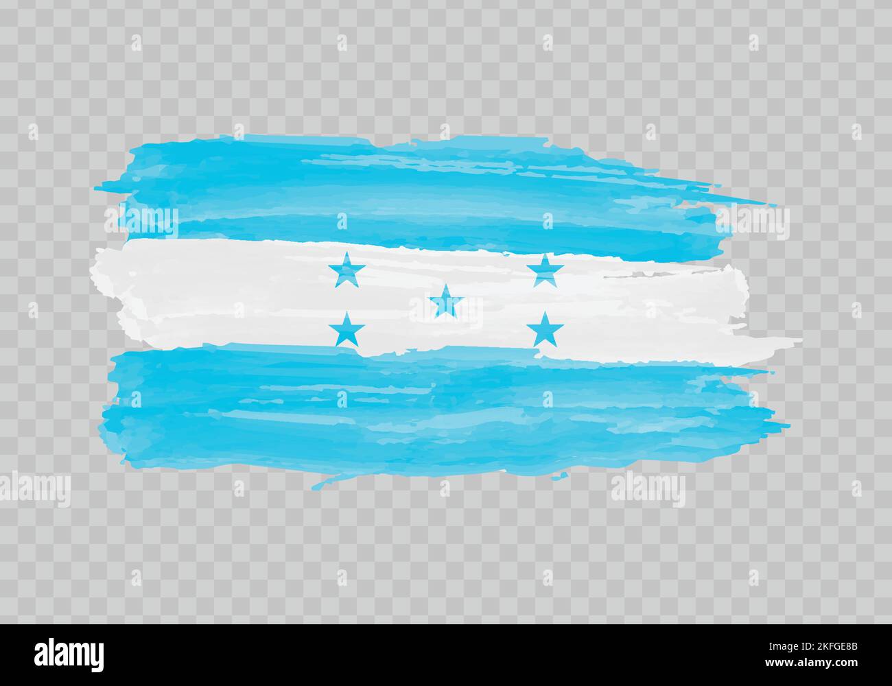 Watercolor painting flag of Honduras. Hand drawing brush stroke Stock ...