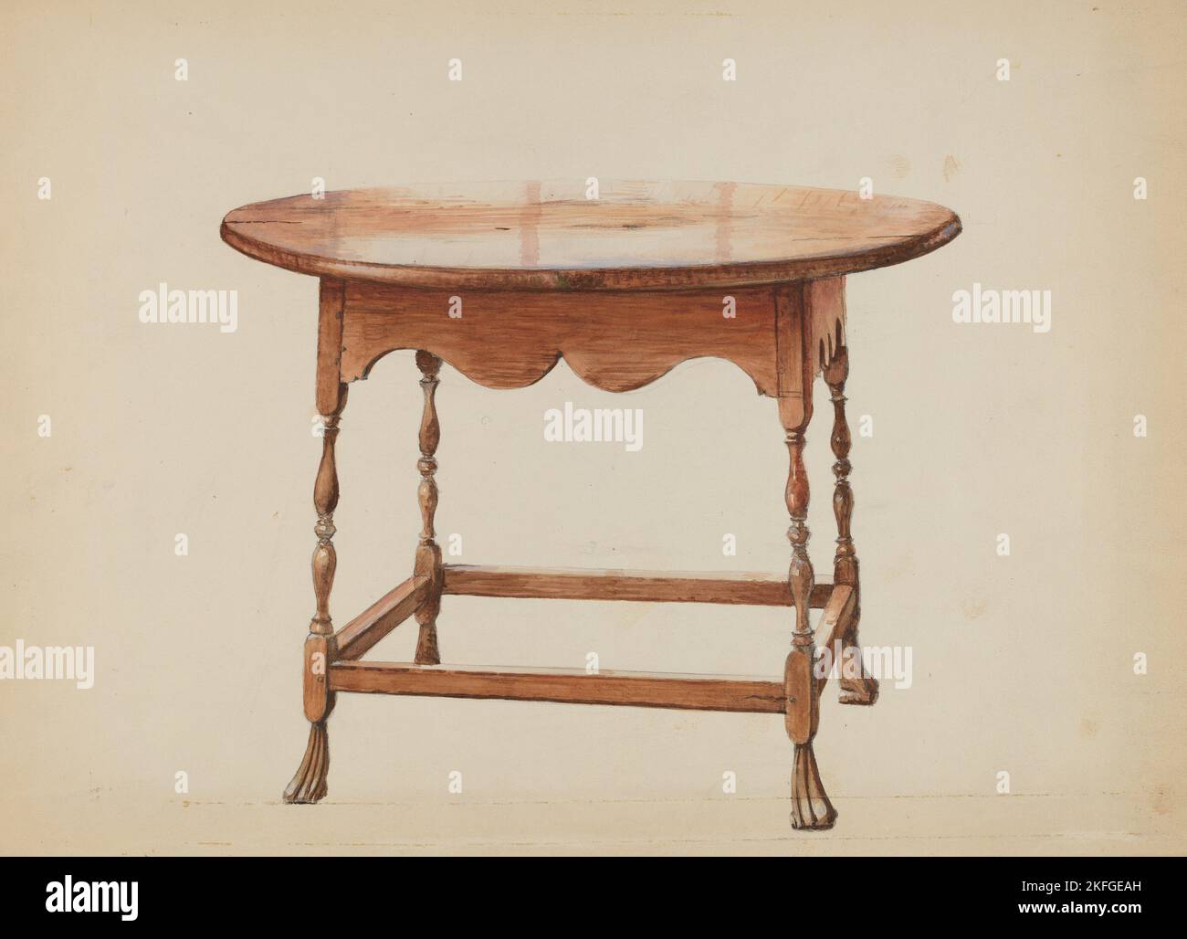 Table, Round Top, c. 1936 Stock Photo - Alamy
