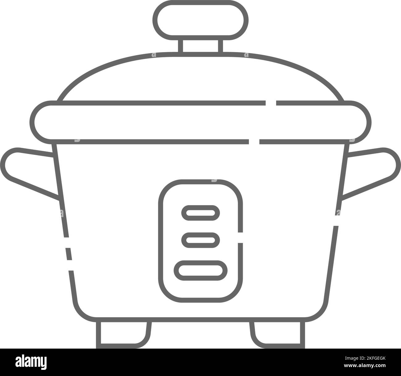 A cooking pot outline icon isolated on a white background - concept of ...