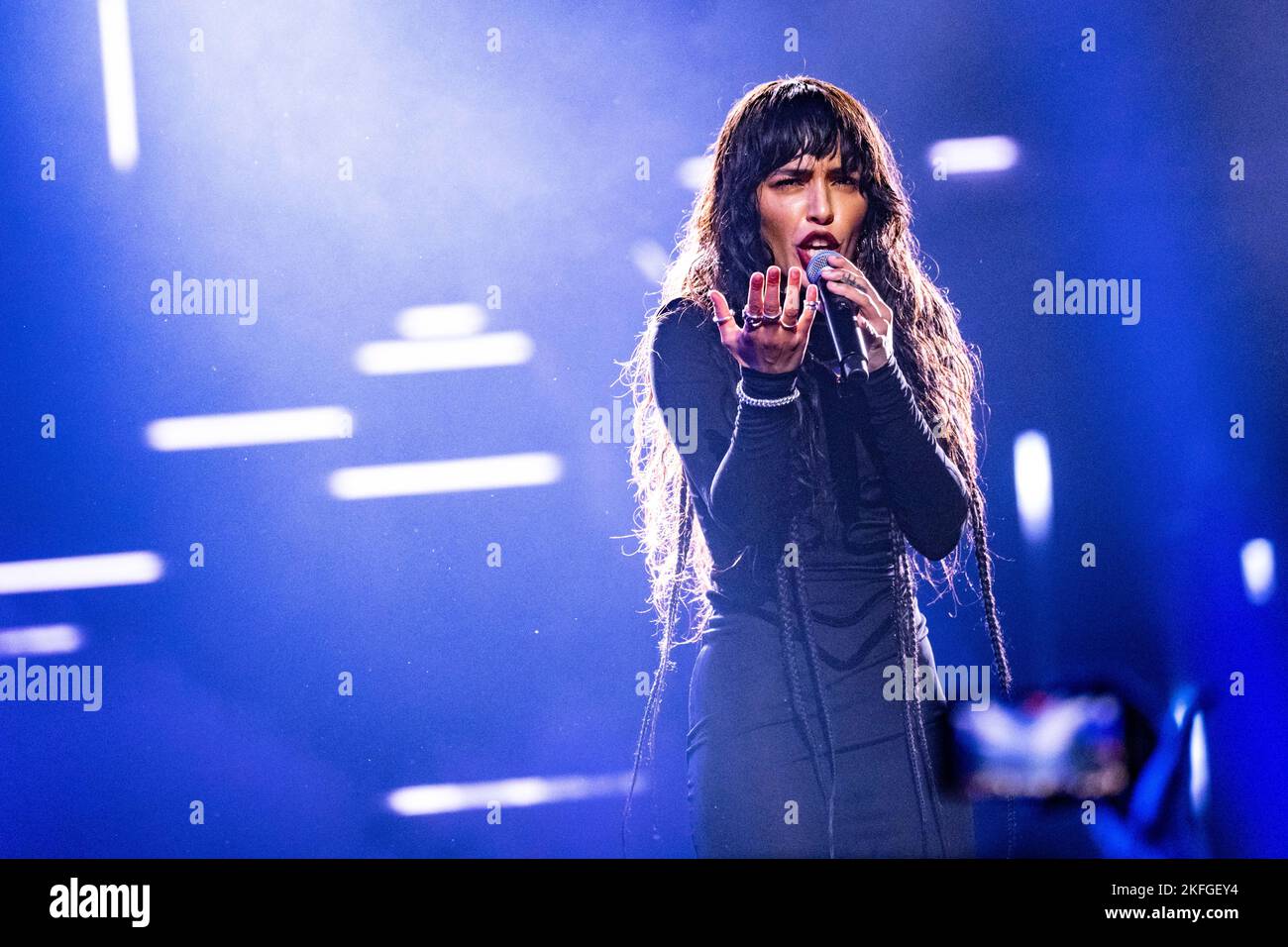 Loreen performing during The Great Eurovision Song Contest concert 2022 ...
