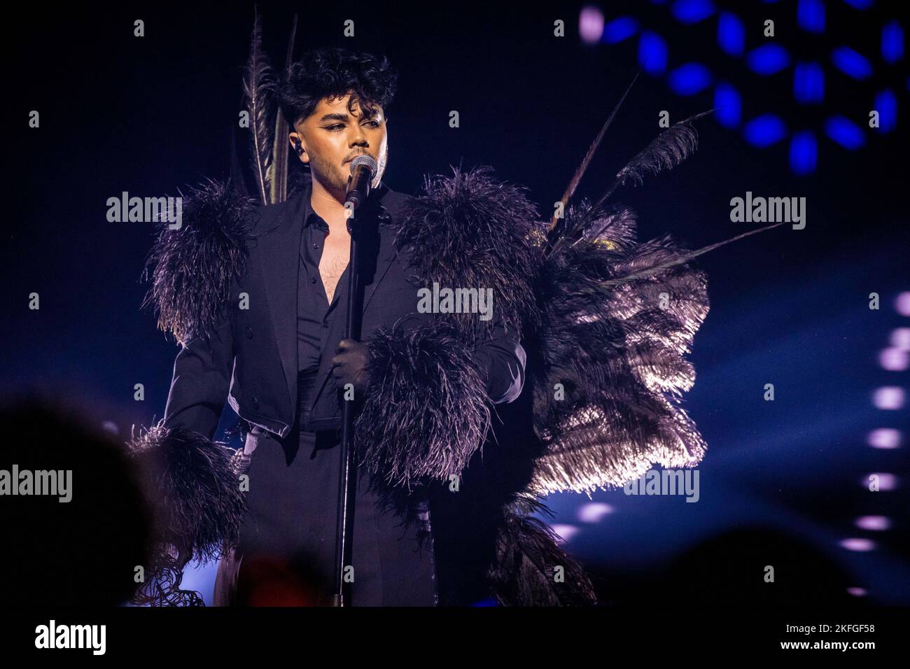 Sheldon Riley performing during The Great Eurovision Song Contest ...