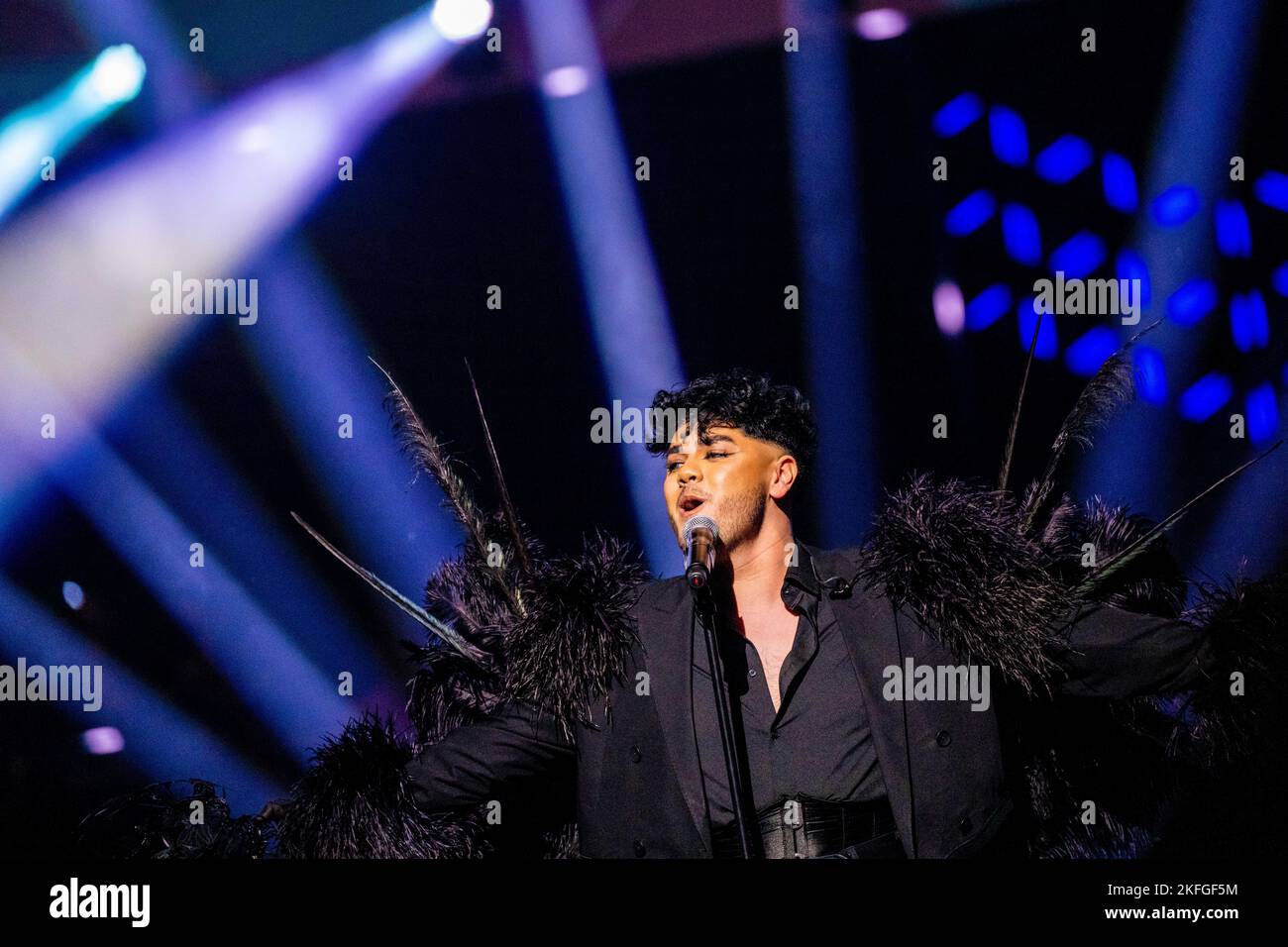Sheldon Riley performing during The Great Eurovision Song Contest ...