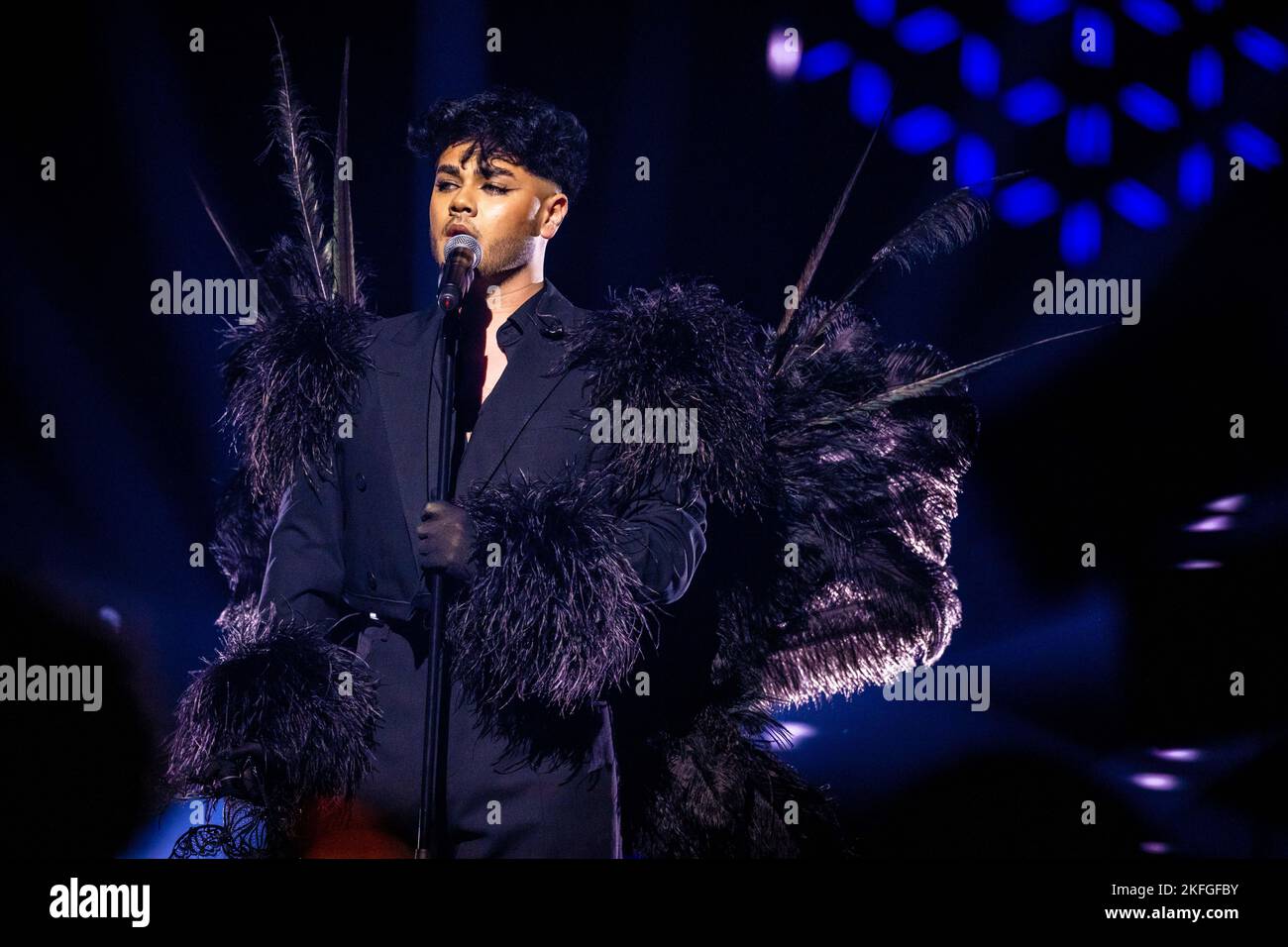 Sheldon Riley performing during The Great Eurovision Song Contest ...