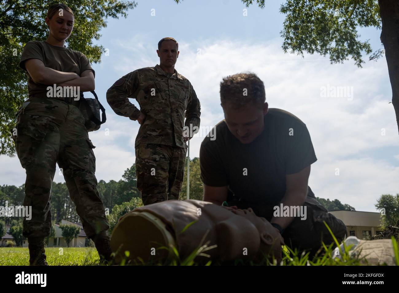 Col. Lucas Teel, 4th Fighter Wing commander, observes as Airman 1st ...
