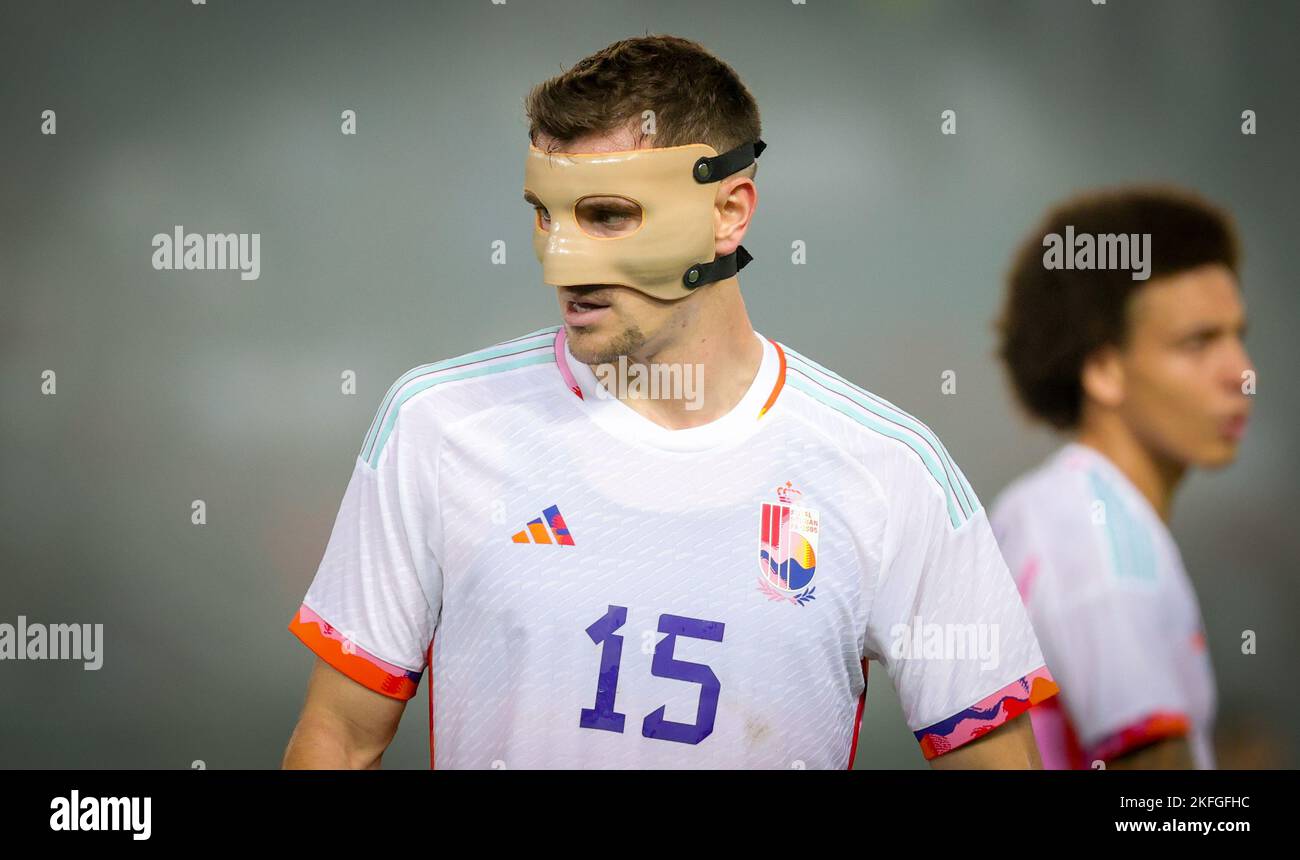 Belgium's Thomas Meunier pictured during a friendly soccer game of the Egyptian national soccer ...