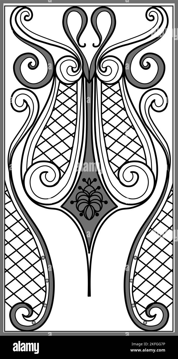 abstract plant ornament. element of wrought iron. Artistic forging ...