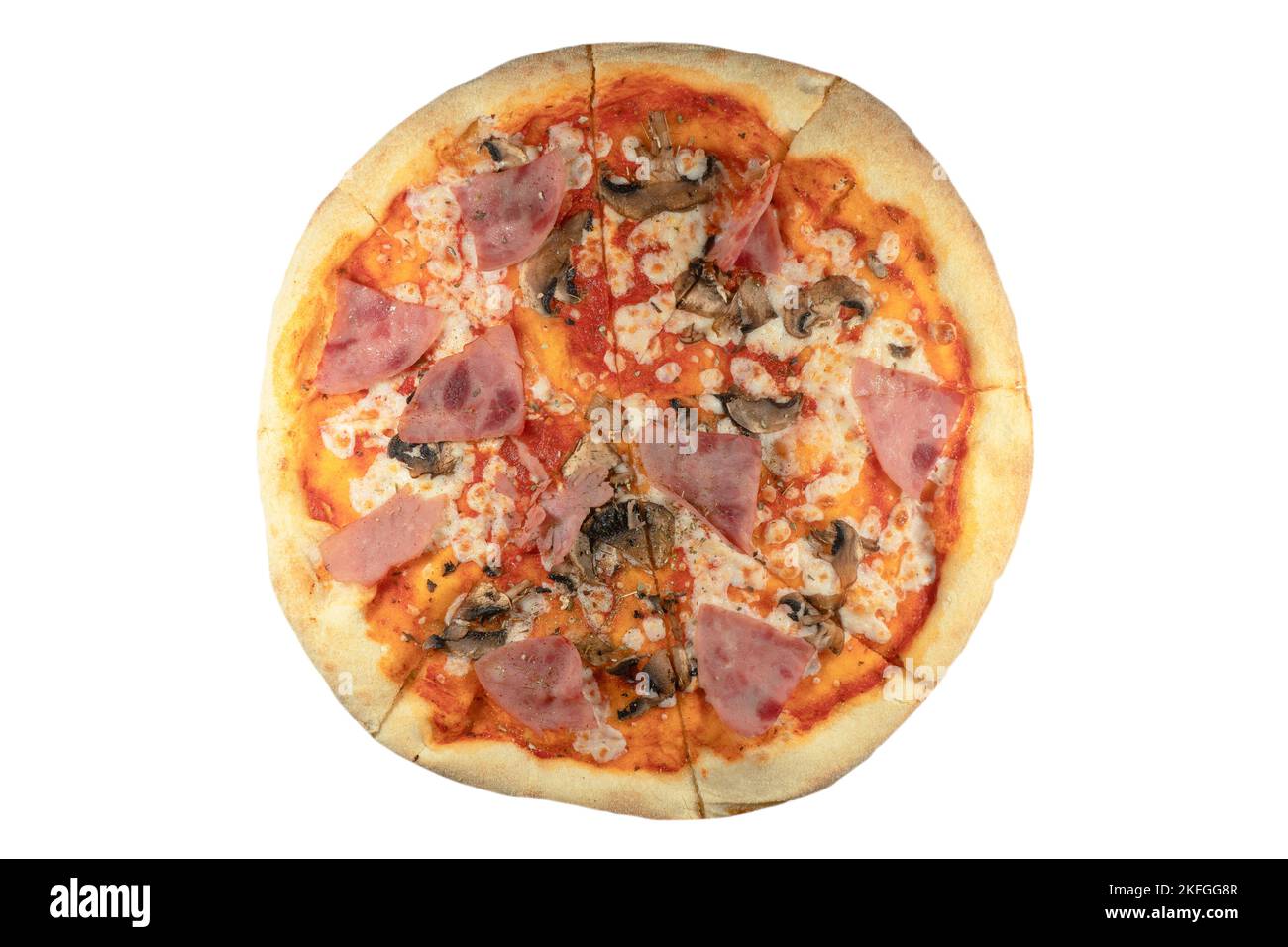 Pepperoni pizza overhead Cut Out Stock Images & Pictures - Alamy