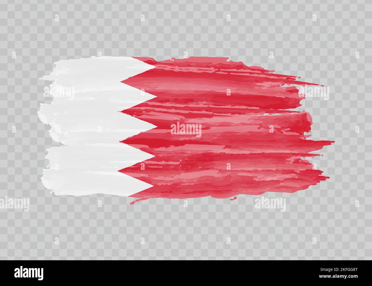 Watercolor painting flag of Bahrain. Hand drawing brush stroke Stock ...