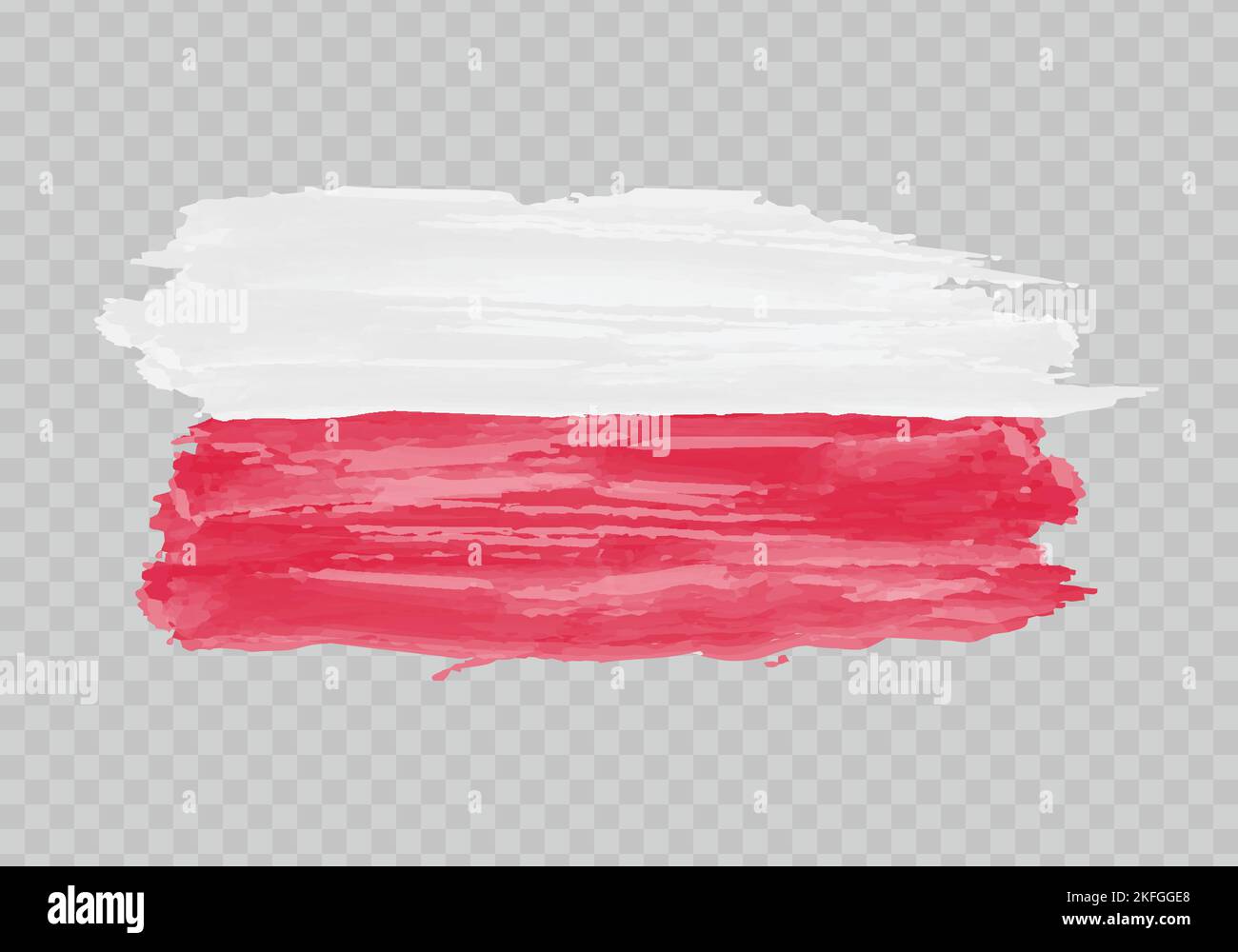 Watercolor painting flag of Poland. Hand drawing brush stroke Stock ...