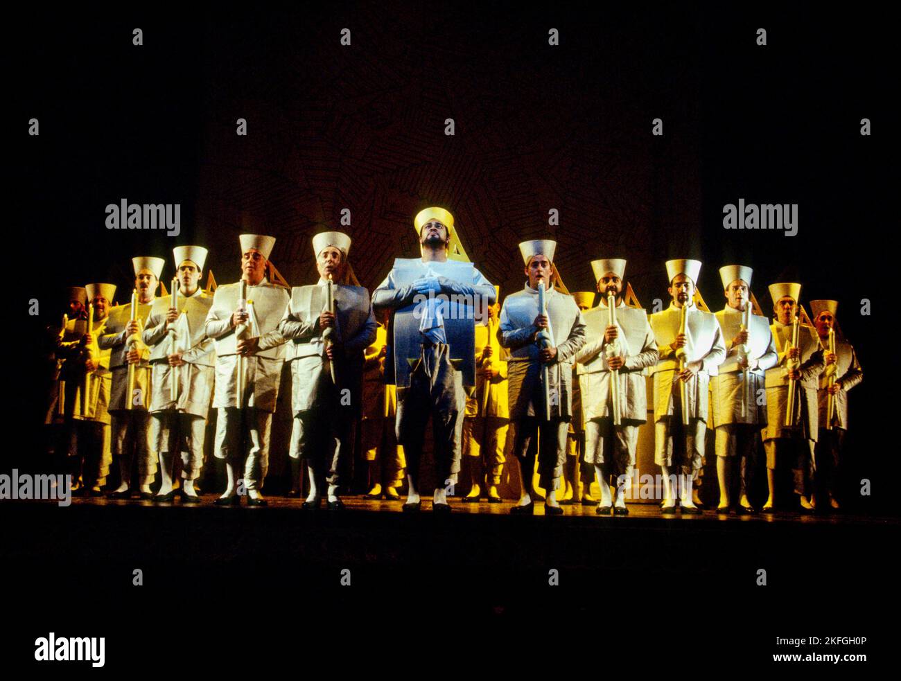 centre: Gordon Hawkins (Speaker) with priests in DIE ZAUBERFLOTE at The ...