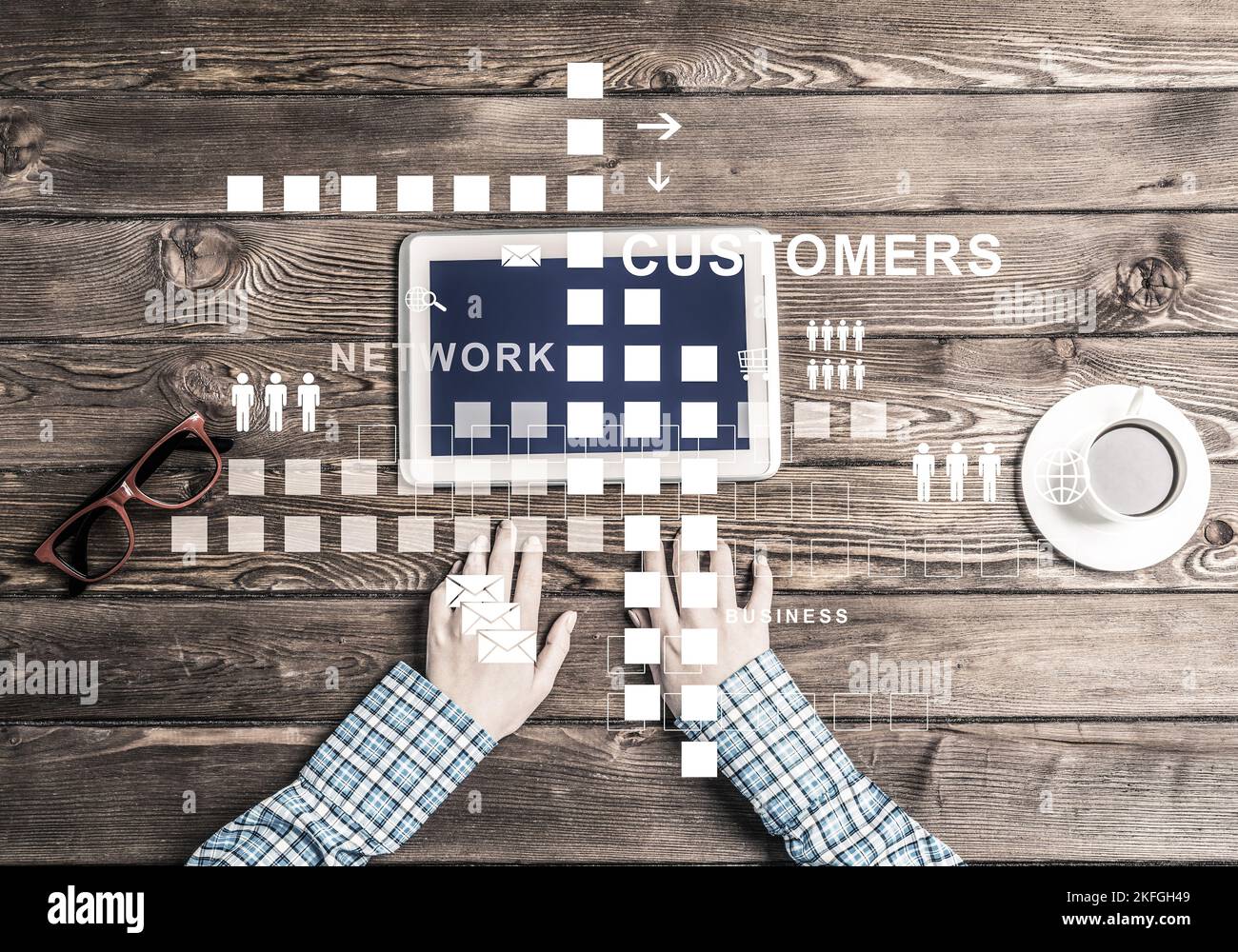 Concept of social communication and networking with media user ...