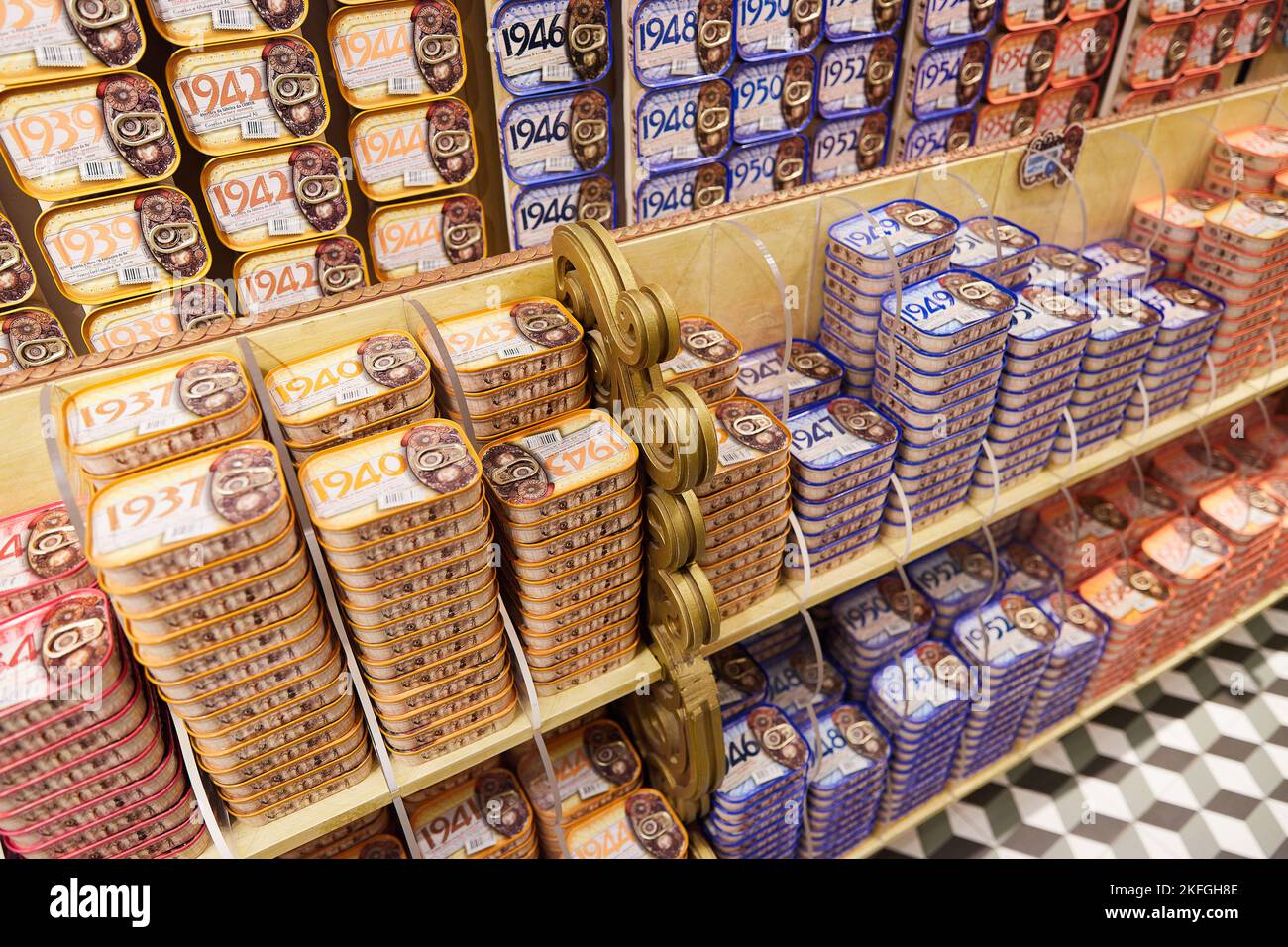 PORTO, PORTUGAL - NOVEMBER 6, 2022: Casa Oriental - local canned ...
