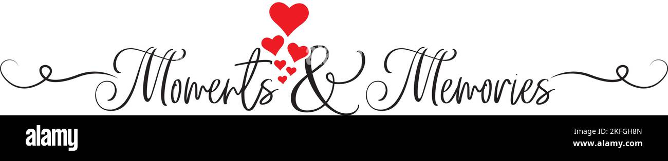 Moments and Memories, vector. Typographical stencil art design. Wording ...