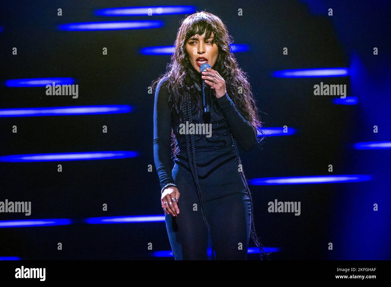 Loreen performing during The Great Eurovision Song Contest concert 2022 ...