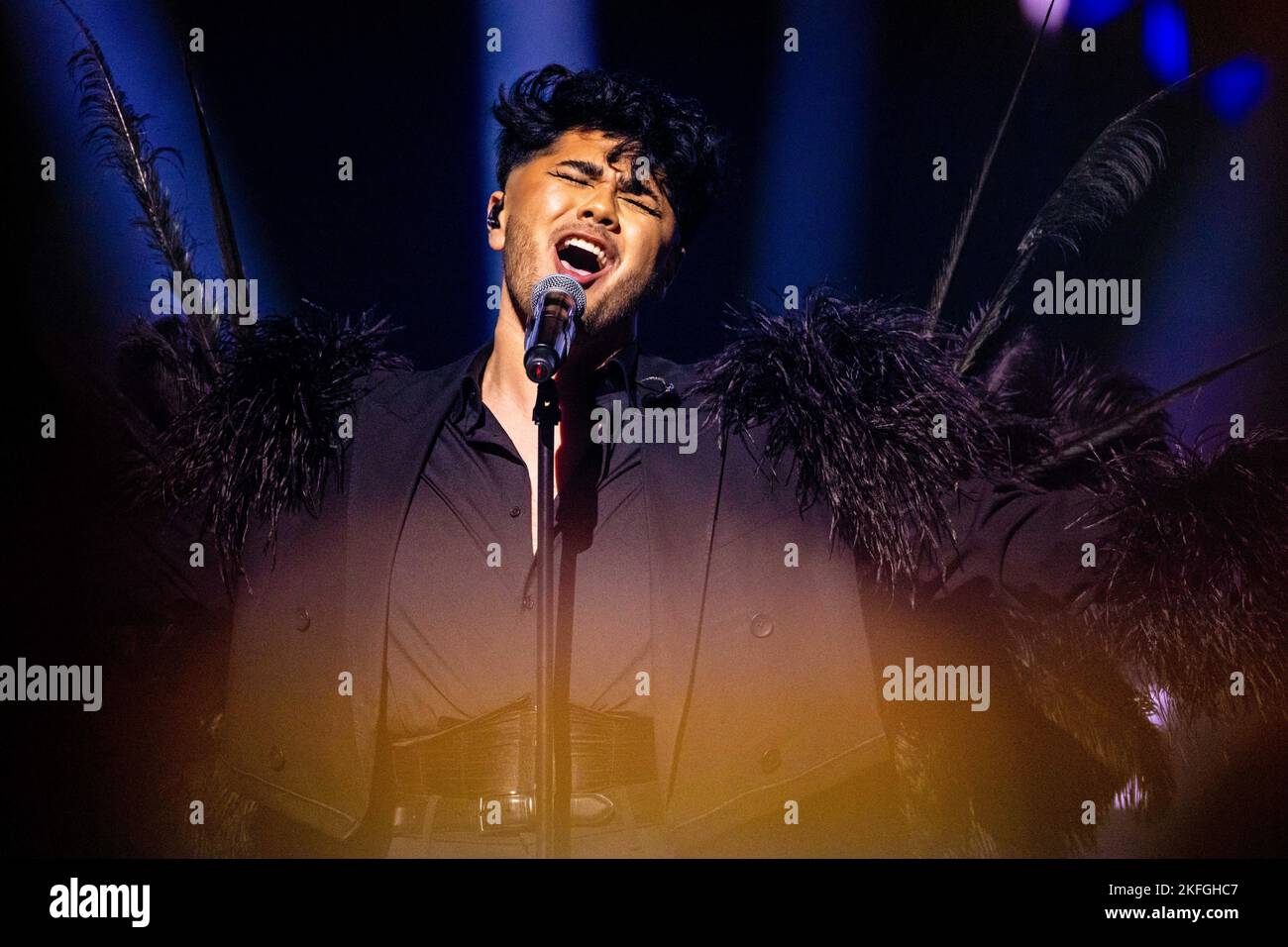 Sheldon Riley performing during The Great Eurovision Song Contest ...