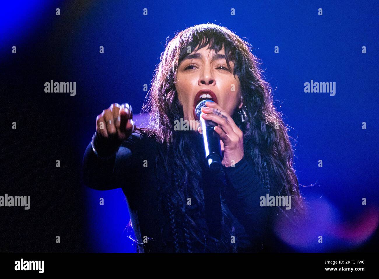Loreen performing during The Great Eurovision Song Contest concert 2022 ...
