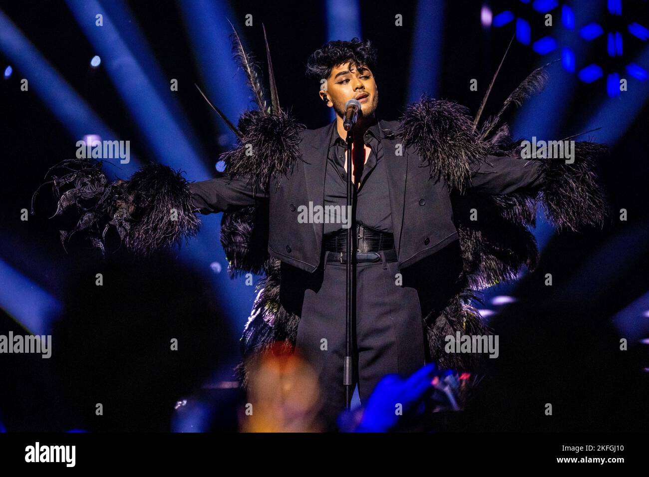 Sheldon Riley performing during The Great Eurovision Song Contest ...