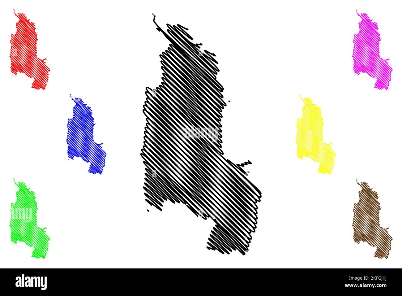 Uzunada island (Republic of Turkey) map vector illustration, scribble sketch Uzun ada map Stock ...