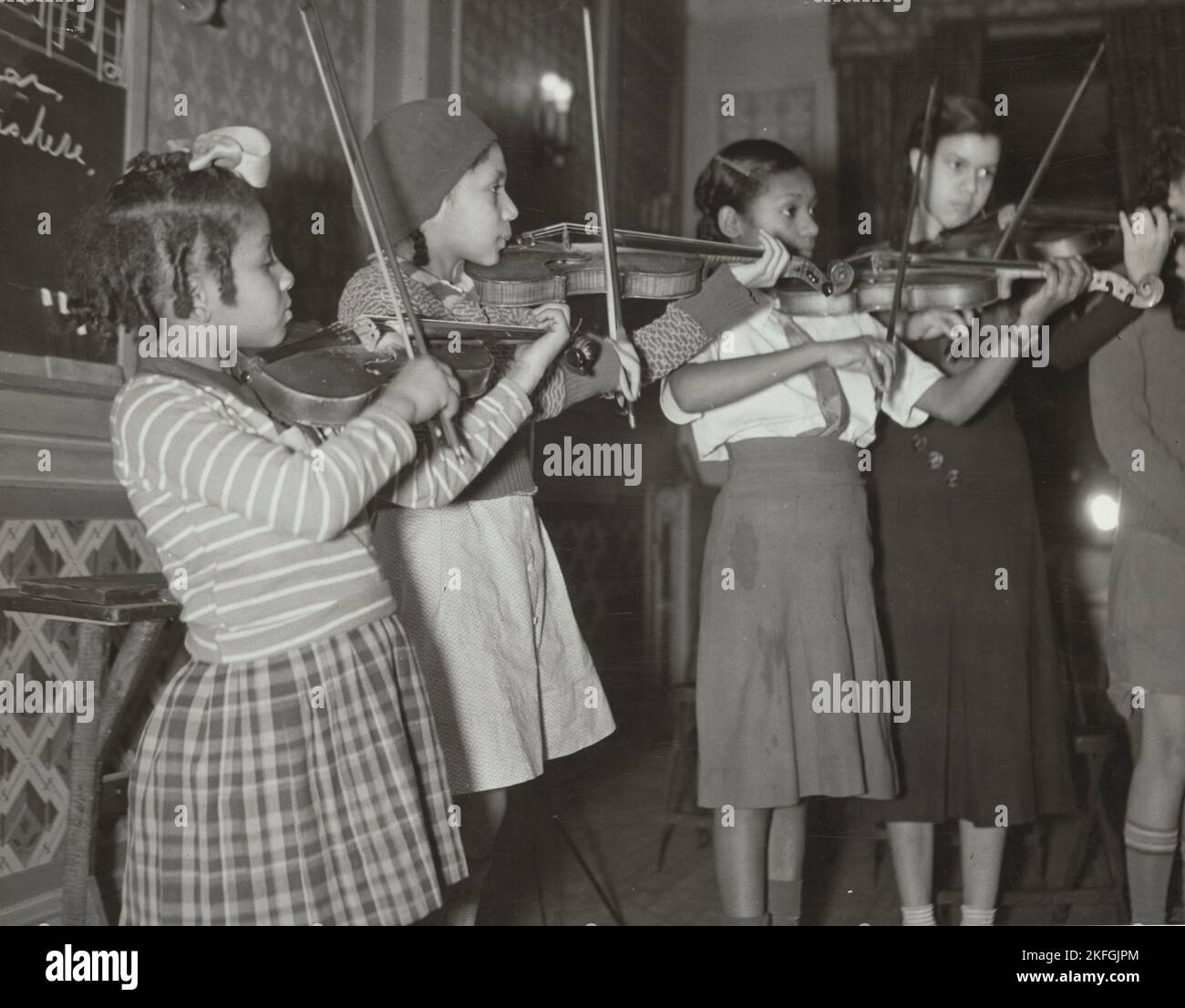 St John's Music, violin students, 1936 Stock Photo - Alamy