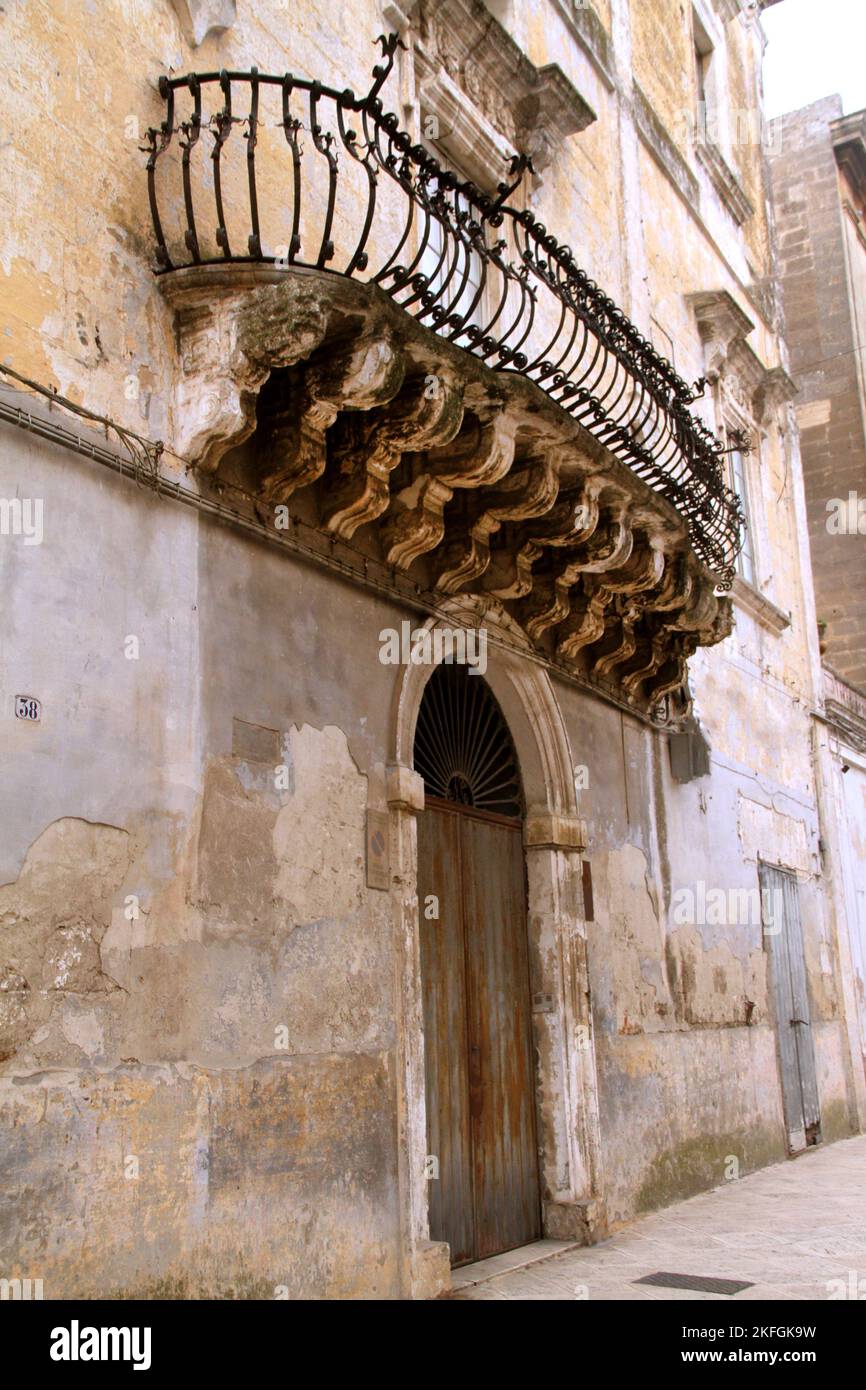 Facade of beautiful old building in the historical center of ...