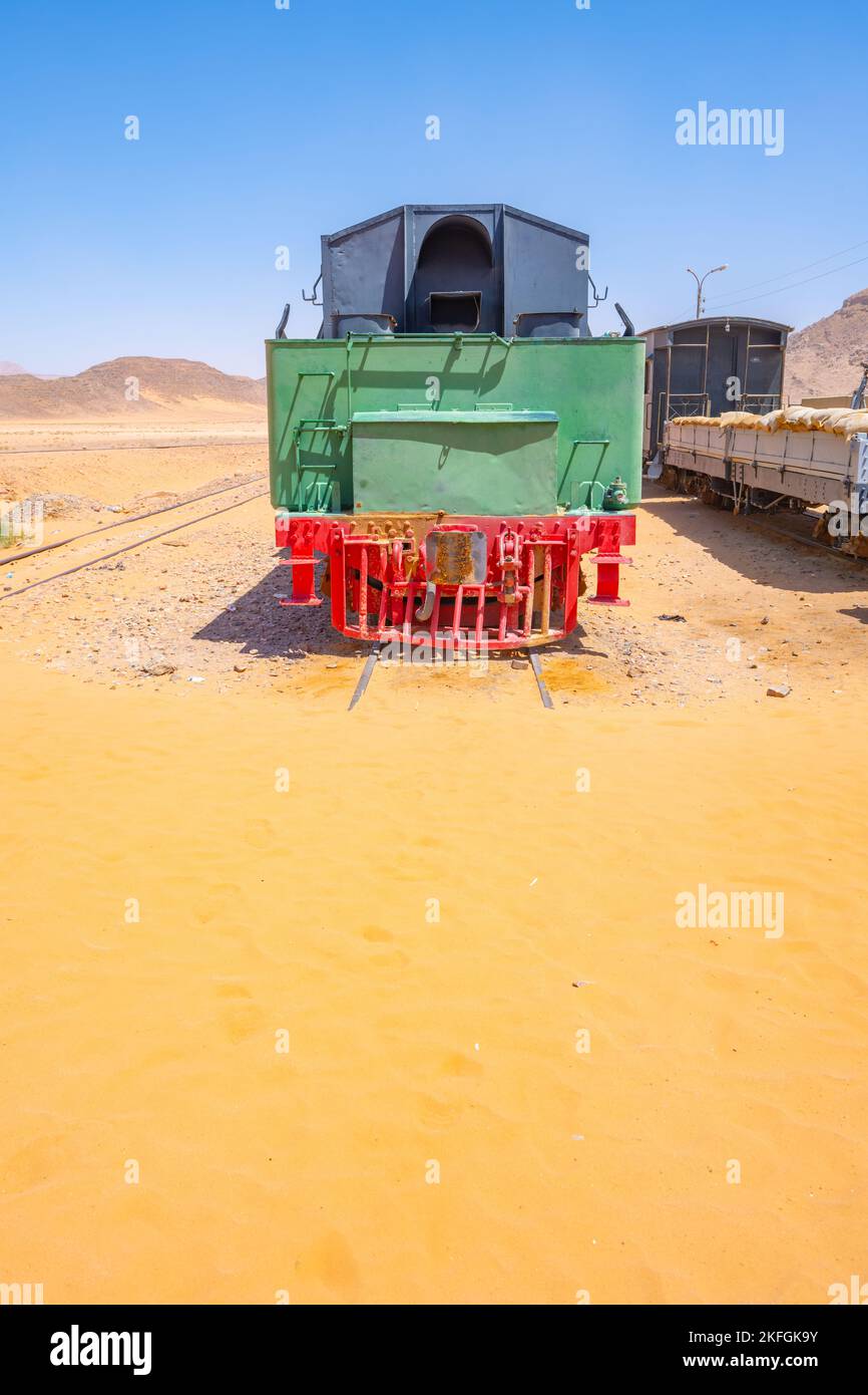 Hejaz Railway Train at Wadi Rum Train Station in Wadi Rum Jordan Stock ...