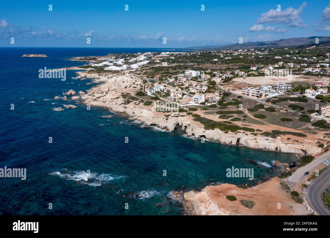 Luxury sea front property, Sea Caves, Peyia, Paphos, Cyprus Stock Photo ...