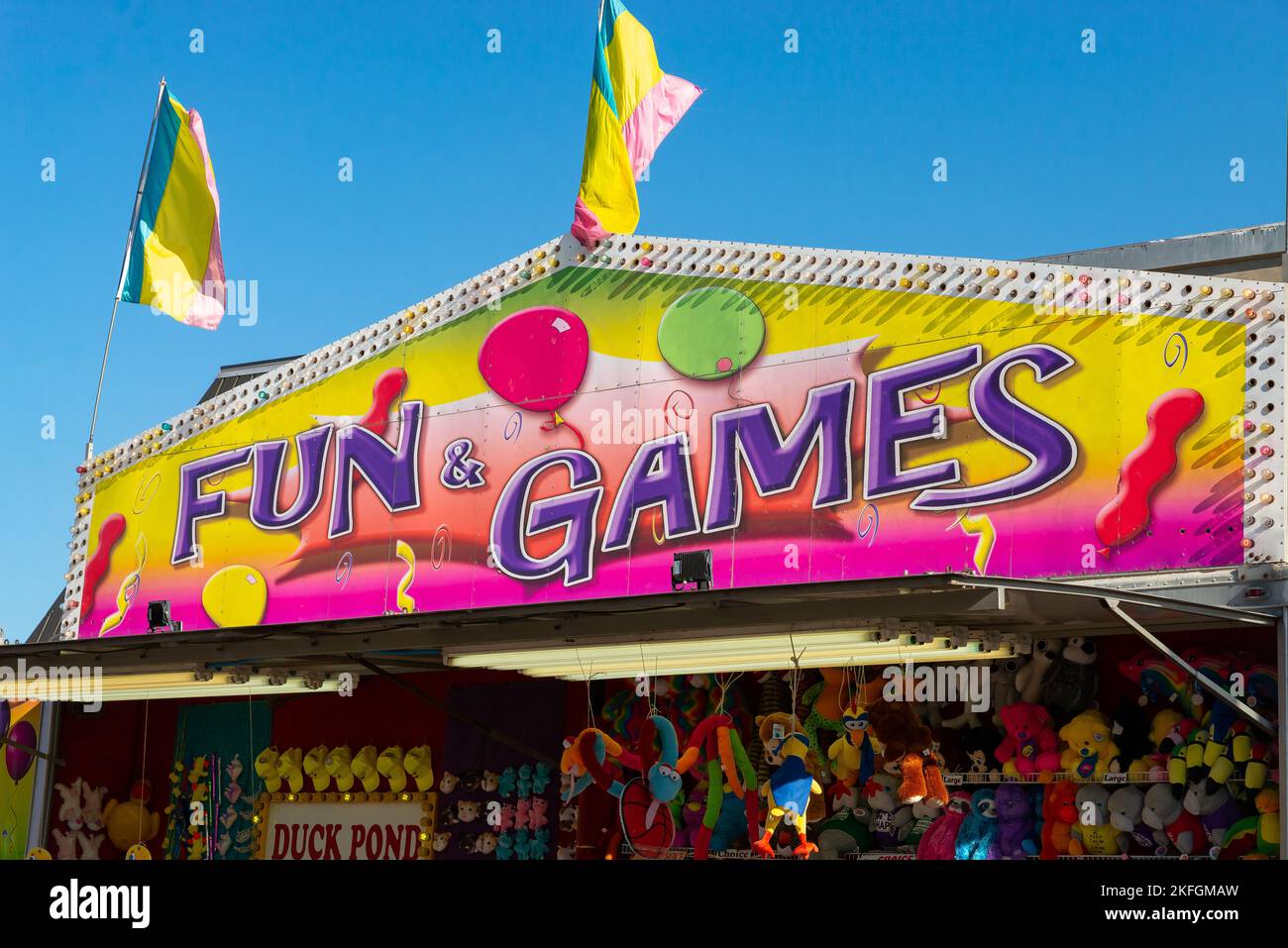 Generic carnival booth at small town fair. LaSalle, Illinois, USA Stock ...