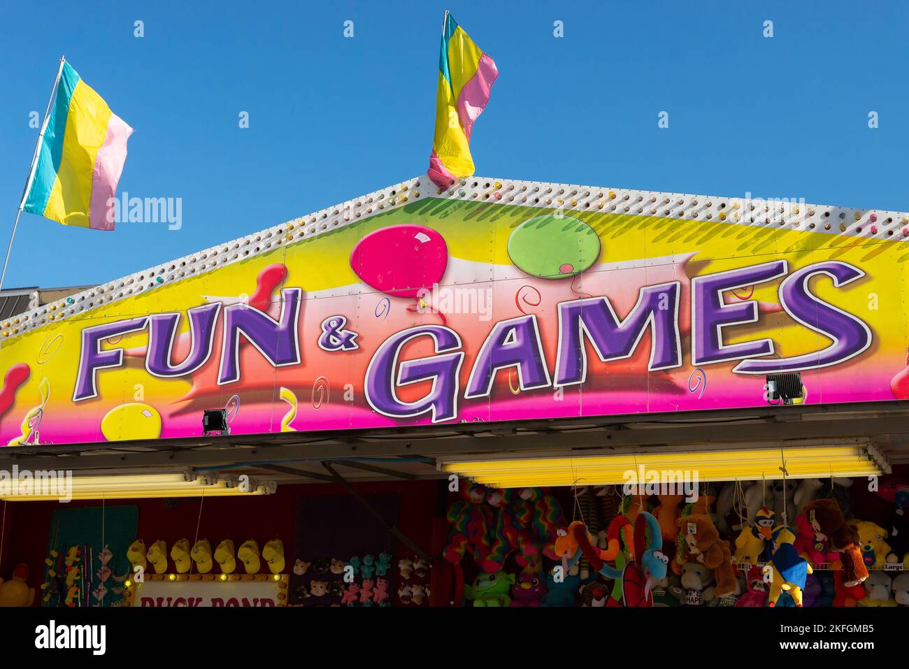 Generic carnival booth at small town fair. LaSalle, Illinois, USA Stock ...