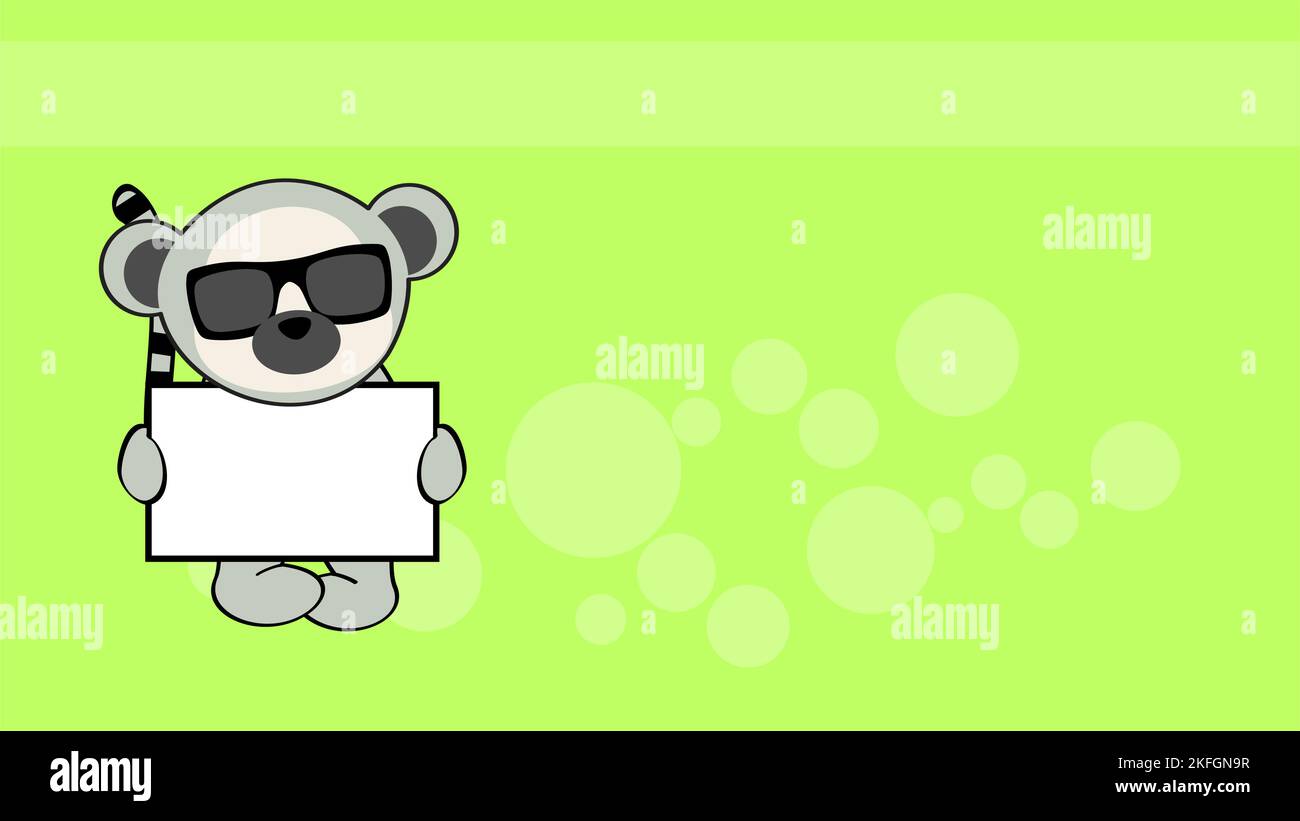 chibi lemur kid cartoon holding billboard background. illustration in ...