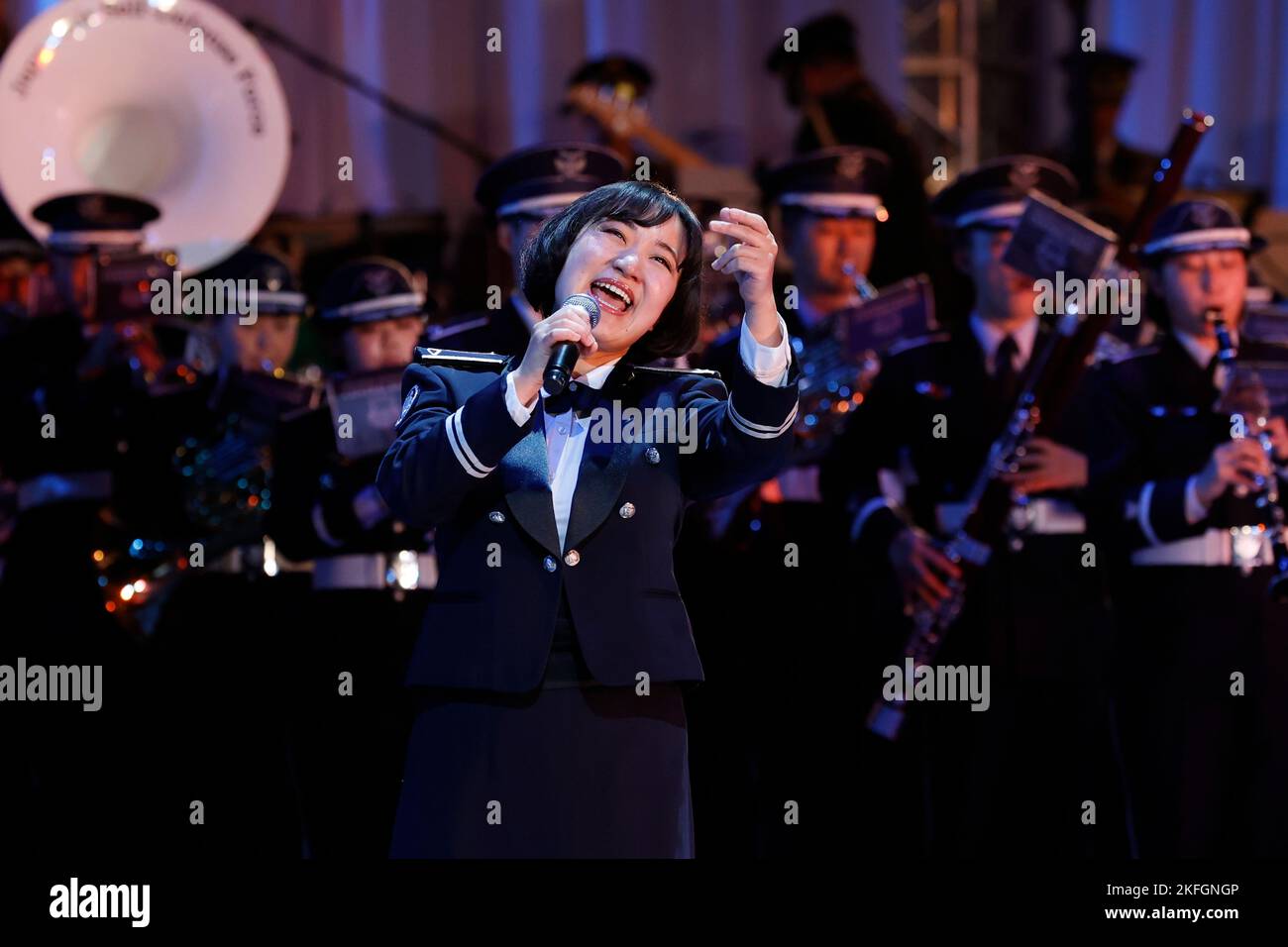 Tokyo, Japan. 18th Nov, 2022. Self-Defense Forces Band performs during ...