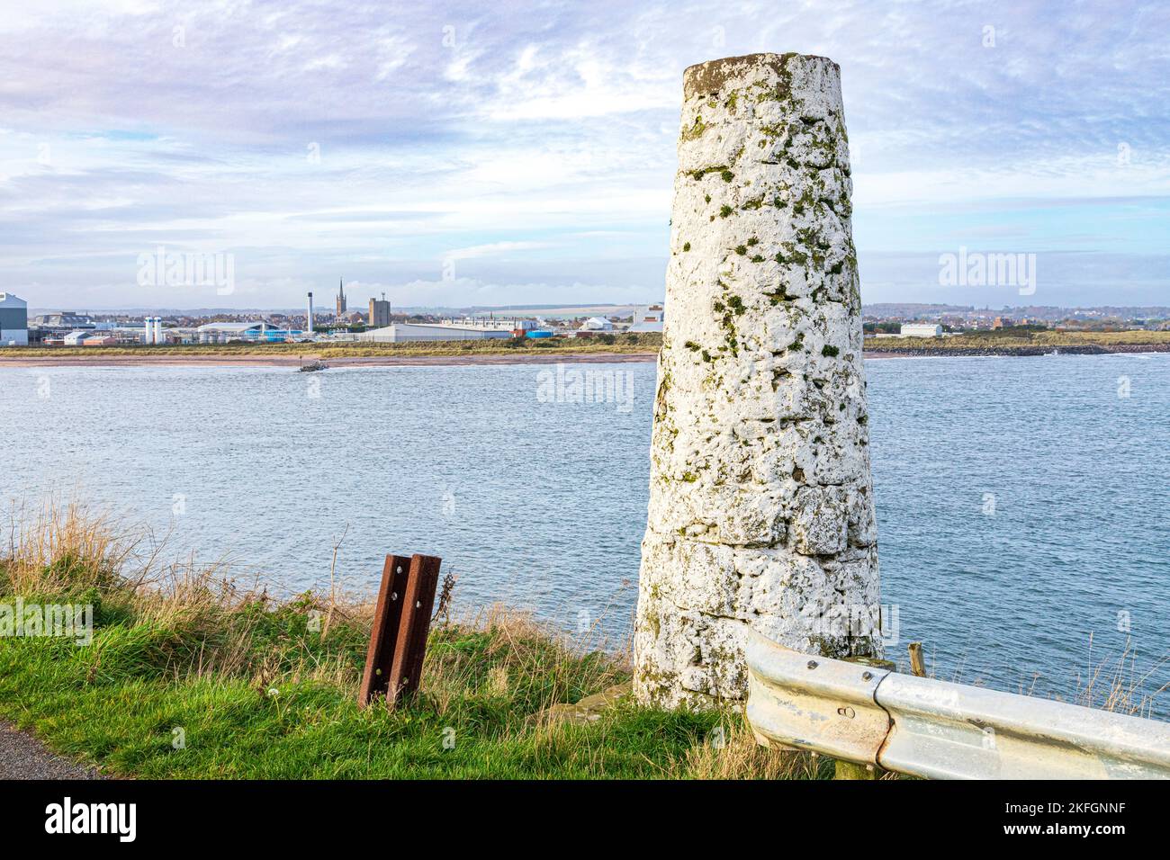 A 19th century navigational beacon for ships beside the River South Esk ...